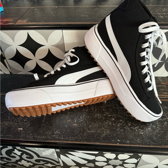 Puma | Shoes | Platform Puma Hightops Classic Black And White See Pic ...